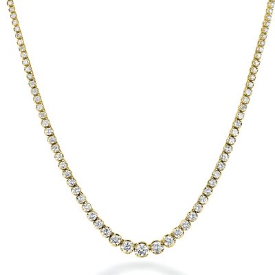Click here for 4.63 ct. t. w. Diamond Riviera Necklace in 14K Yel... prices