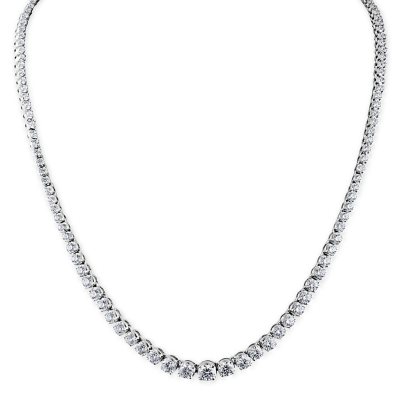 Click here for Round Cut Diamond Riviera Tennis Necklace in 14K G... prices