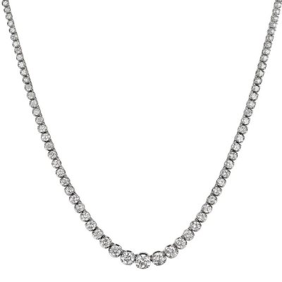 Click here for Round Cut Diamond Riviera Tennis Necklace in 14K G... prices