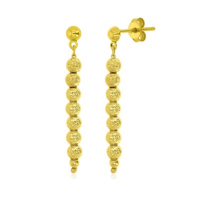Click here for Diamond Cut Beads Dangle Earrings in 14K Gold prices