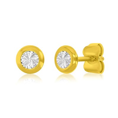 Click here for Diamond Cut Bezel Stud Earrings in 14K Gold prices
