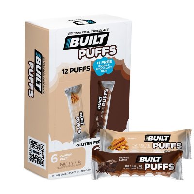 Built Bar Protein Puff Bars Mixed Box, Churro, Brownie Batter + 1 Free ...