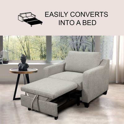 Abbyson Living Marley Stain Resistant Fabric Sleeper Chair Gray