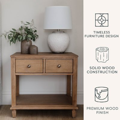 Details by Becki Owens Ren 2 Drawer Nightstand in Distressed Natural