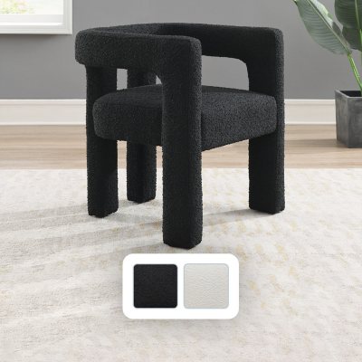 Click here for Mila Boucle Fabric Dining Chair  Assorted Colors -... prices