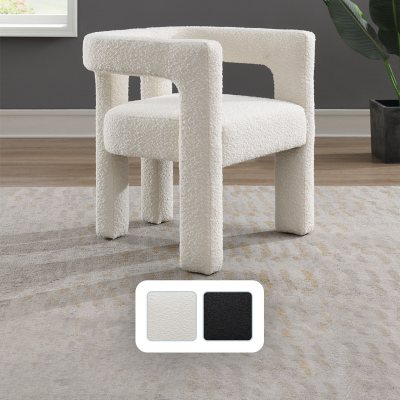 Click here for Mila Boucle Fabric Dining Chair  Assorted Colors -... prices