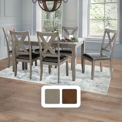 Edgewater 7-Piece Wood Dining Set, Assorted Colors - Sam's Club