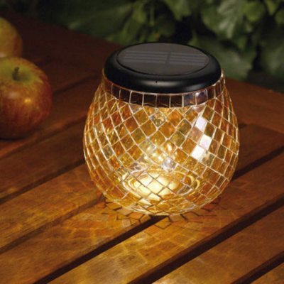 Amber Solar Mosaic Glass Light by Smart Solar - Sam's Club