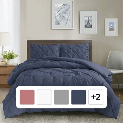 Cathay Home Inc. Premium Collection Pintuck 3-Pc. Comforter Set  Full/Queen - Indigo