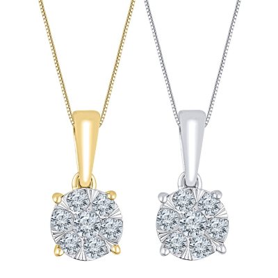 Click here for 0.23 CT. T. W. Diamond Pendant in 14k Yellow Gold:... prices