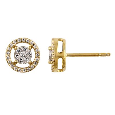 Click here for 0.23 CT. T. W. Diamond Earrings in 14K Gold  Two T... prices