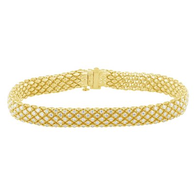Click here for 2.96CT. T. W. Round Cut Mesh Diamond Bracelet in 1... prices