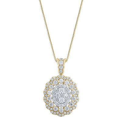 Click here for 1.46 CT. T.W. Round Cut Diamond Pendant Necklace i... prices