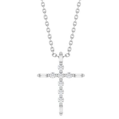 Click here for 0.23 CT. T.W. Diamond Cross Pendant Necklace in 14... prices