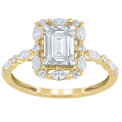 Click here for 1.60 CT. T.W. Emerald  Marquise  and Round Cut Lab... prices