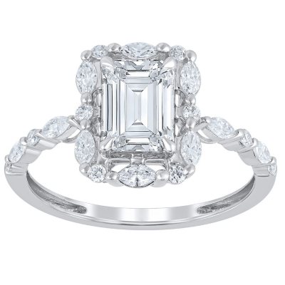 Click here for 1.60 CT. T.W. Emerald  Marquise  and Round Cut Lab... prices