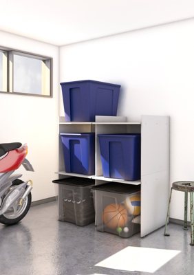 Tvilum 6-Bay Large Bin and Tub Storage - Silver Grey - Sam's Club