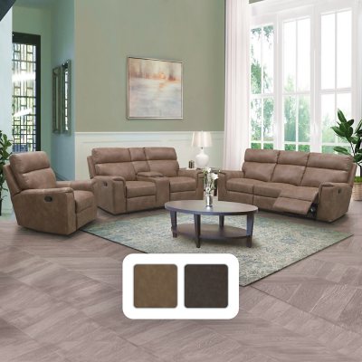 Click here for Denver Fabric 3-Piece Reclining Sofa Set  Camel:-... prices