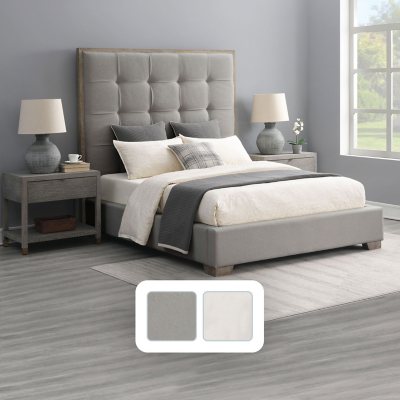 Click here for Cape Cod Queen Fabric Tufted Bed  Gray:- Queen  Gr... prices
