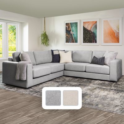 Elliot Stain Resistant 3 Piece Sectional Assorted Colors