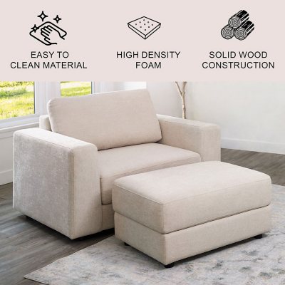 Elliot Stain Resistant Oversized Armchair and Ottoman Assorted Colors Sam s Club