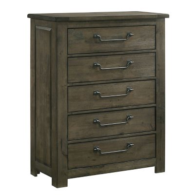 Click here for Memphis 5-Drawer Rubberwood Chest with Metal Pulls... prices