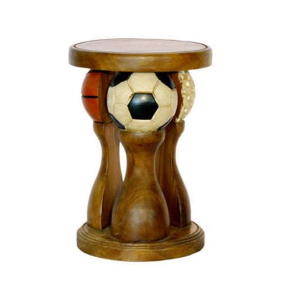 Handmade Vintage-Style Round Wood Sports End Table - Sam's Club