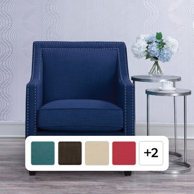 Click here for Emery Upholstered Chair with Silver Nailhead Trim... prices