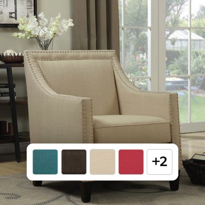 Click here for Emery Upholstered Chair with Silver Nailhead Trim... prices