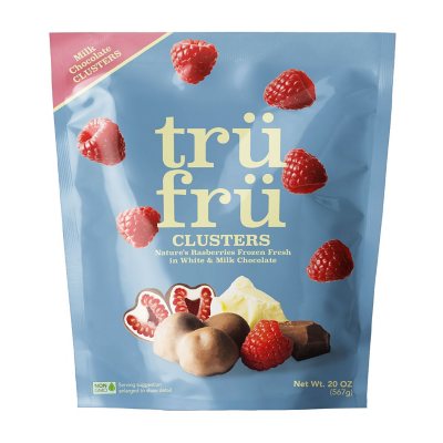 Tru Fru Raspberry Clusters in White and Milk Chocolate 20 oz. - Sam's Club