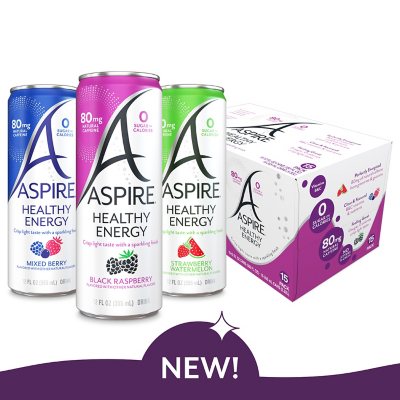 Aspire Healthy Energy Drinks Variety Pack, 12 fl. oz., 15 pk. - Sam's Club