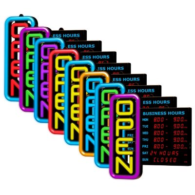 Green Light Innovations LED Spectrum Vertical Business Hours Open Sign ...