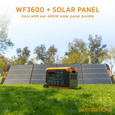 Wattbricks Energy 7 200 Watt Peak Portable Solar Generator 400 Watt Portable Solar Panel Bundle