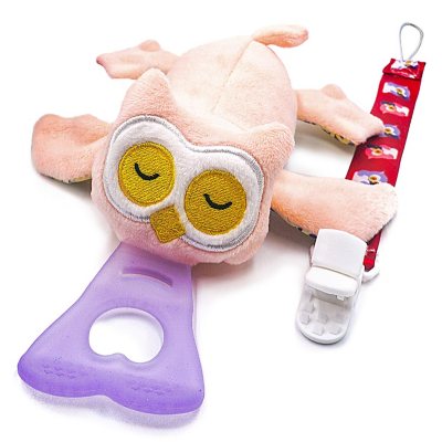NISSI & JIREH 5-in-1 Detachable Universal Pacifier Holder Teether, Owl ...