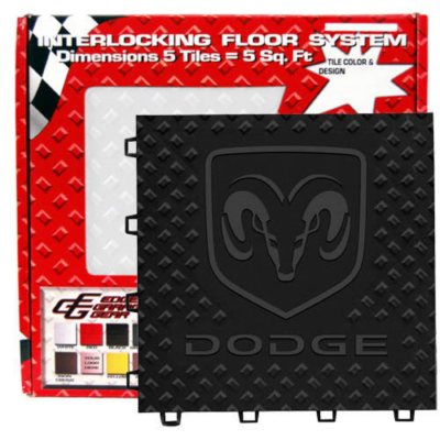 Garage Floor Tile - Dodge Ram - Black - 5 pc. - Sam's Club