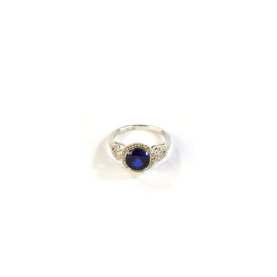 LAB SAPPHIRE RING .24TW DIAMOND-14KW - Sam's Club