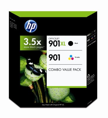 HP 901XL/901 High Yield Original Ink Cartridge, Black/Tri-Color (2 pk ...