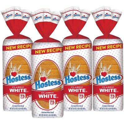Hostess Classic White Bread (4 loaves, 20 oz.) - Sam's Club