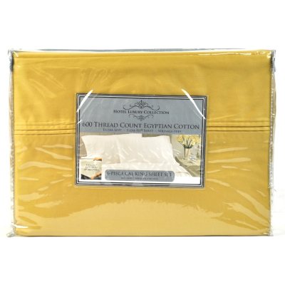 600TC Hotel Luxury Collection Solid Gold Sheet Set - Cal King - Sam's Club