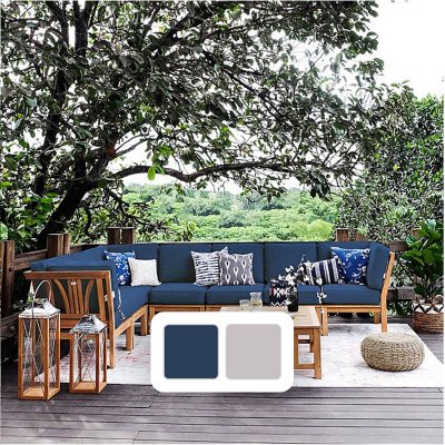 Click here for Catalina Teak 8-Piece Sectional Sofa Set (Beige):-... prices