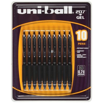 Uni-Ball Retractable Gel Pens, Black, Pack of 10 - Sam's Club