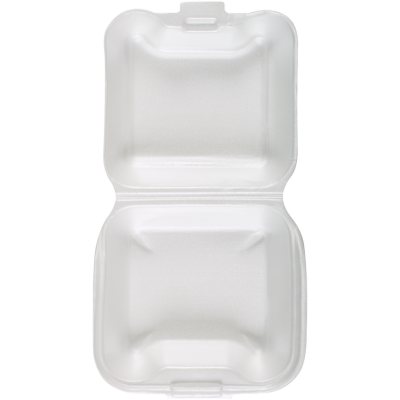 Plastifar Foam Carryout Container with Hinged Lid, 8" x 8" (200 ct ...
