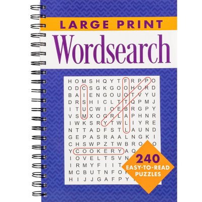 Large Print Wordsearch, Spiral Bound - Sam's Club