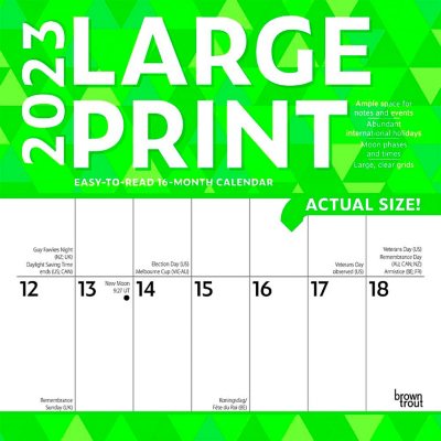 Large Print Calendar Pages